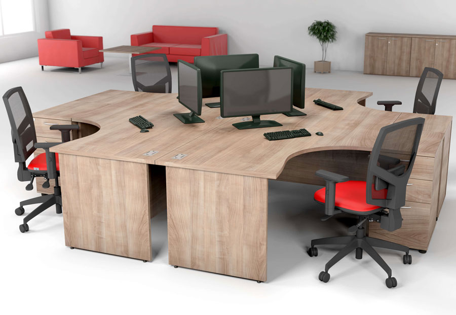 Satellite Crescent Panel Desk - Right Hand